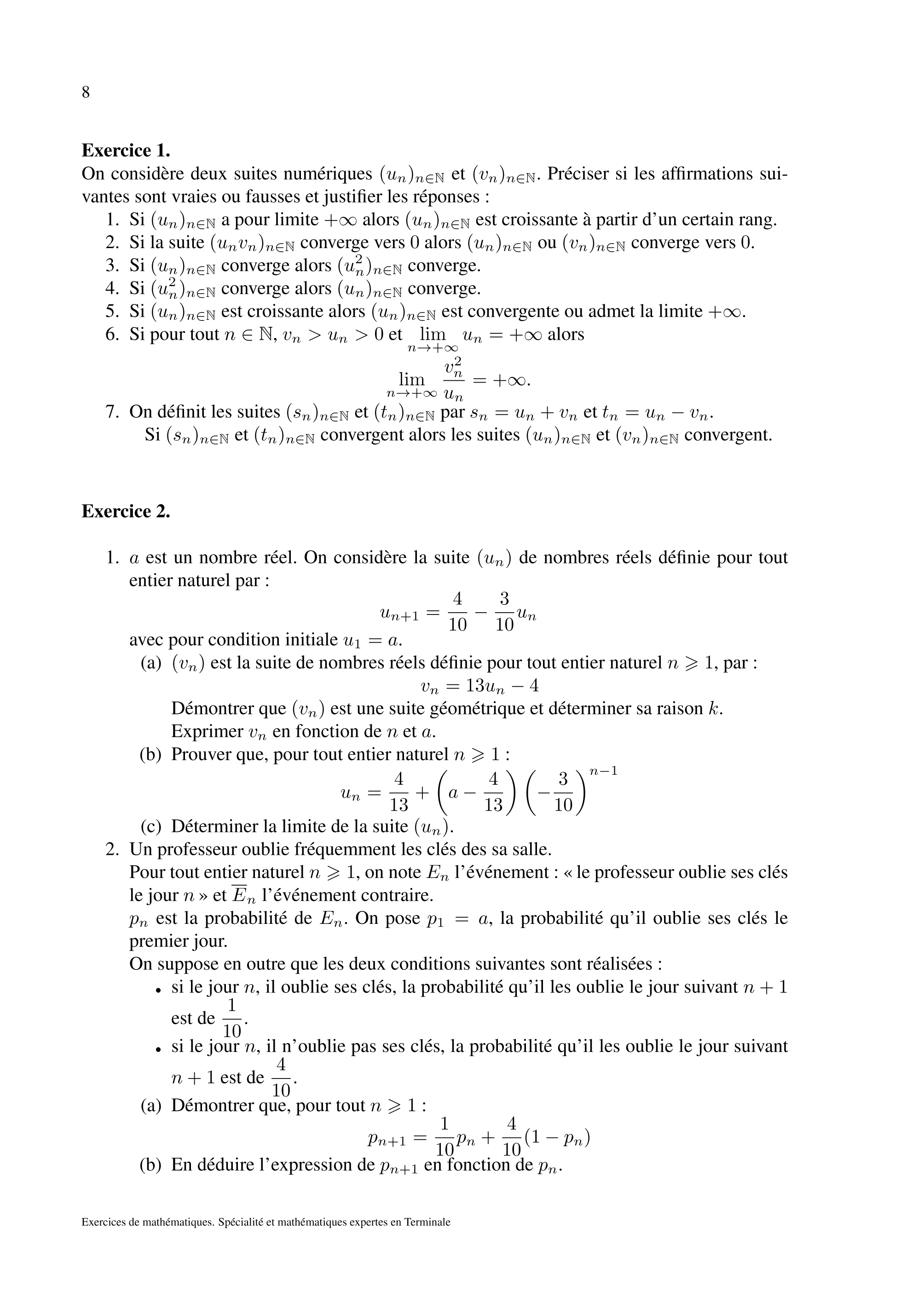 Livres d'exercices mathématiques terminale (spécialité et maths ...