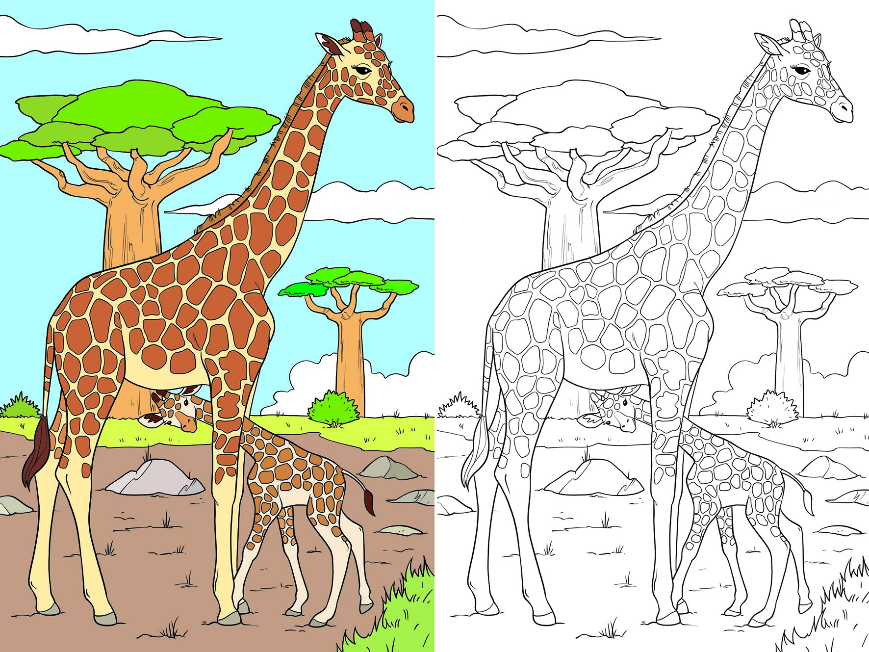 Les animaux de la savane - Coloriage - broché - Elodie Berthon, Laura ...