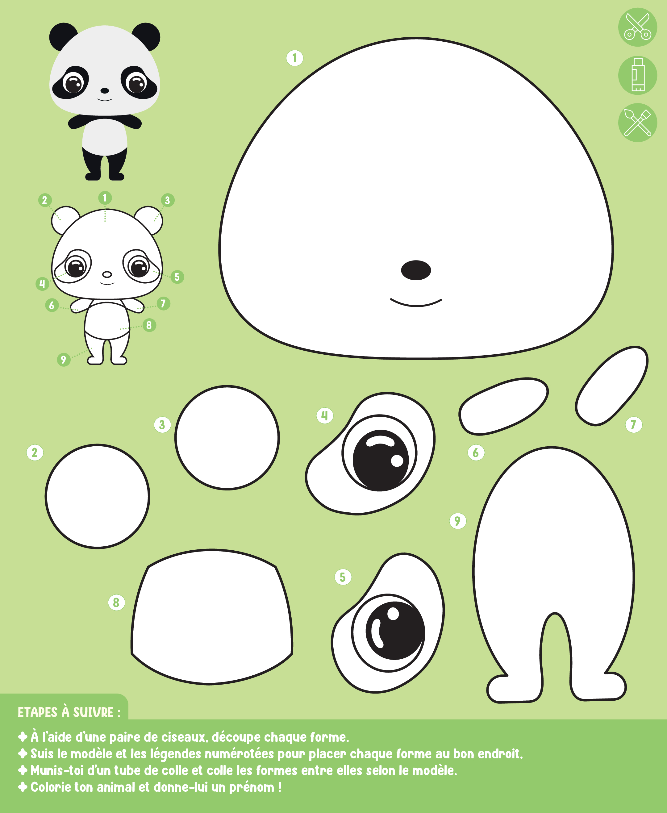 Découpe, colle, colorie : les animaux sauvages 11 modèles d'animaux à ...