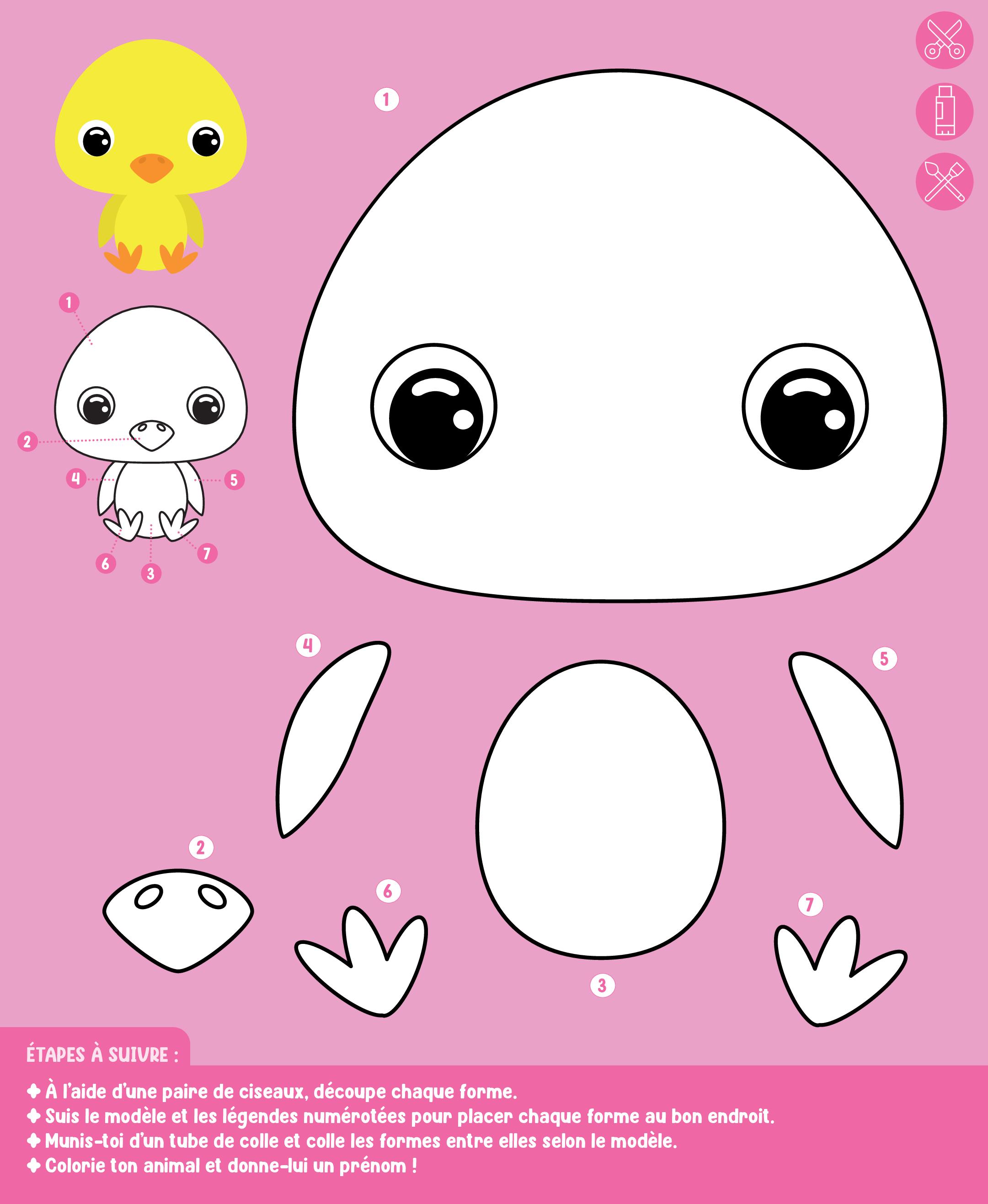 Découpe, colle, colorie - Les animaux de la ferme 11 modèles d animaux ...